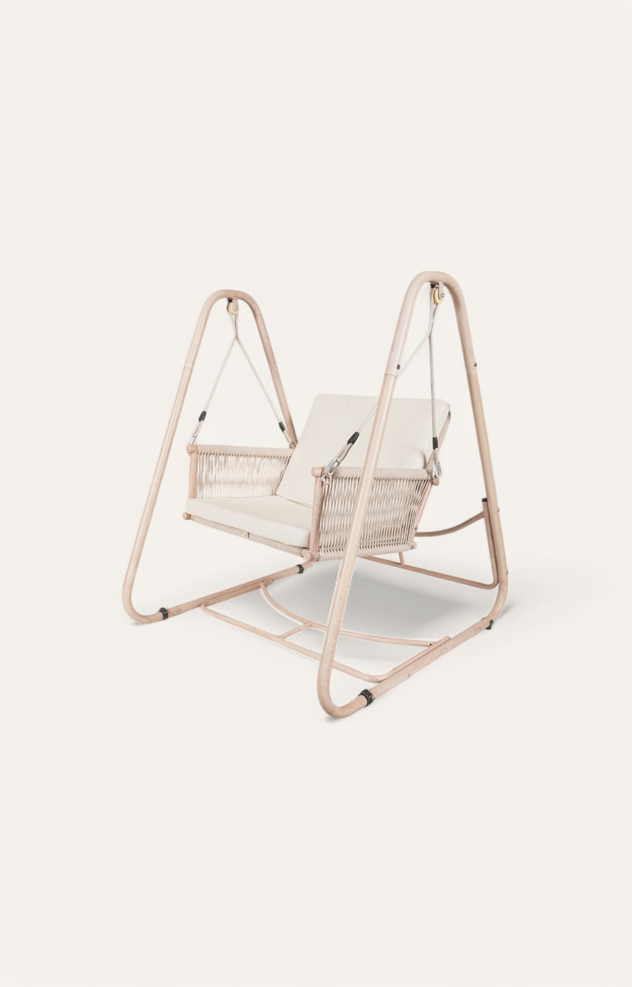 Porch One Seater Swing Garden Metal Chair with Nylon Ropes