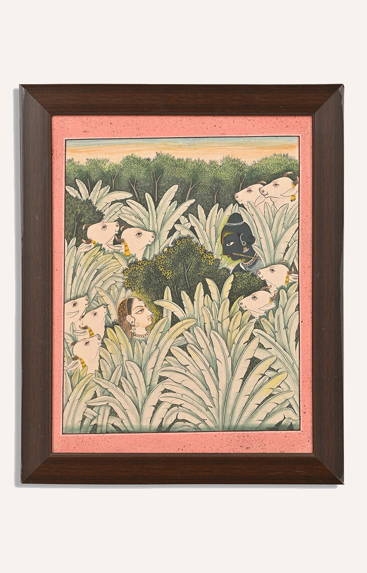 Radha-Krishna and the Cowherd - Guler Painting